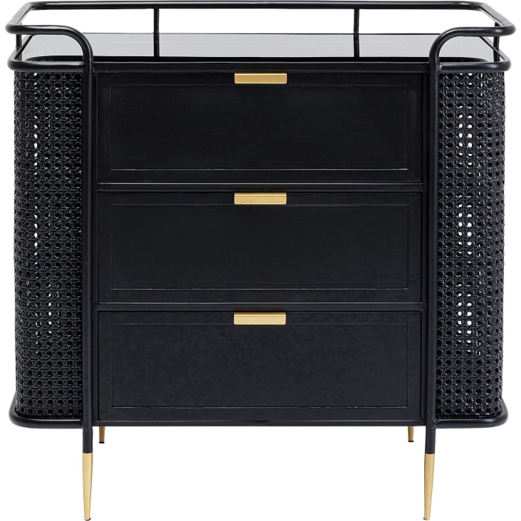 Commode 3 tiroirs en verre et acier Fence | Maisons du Monde