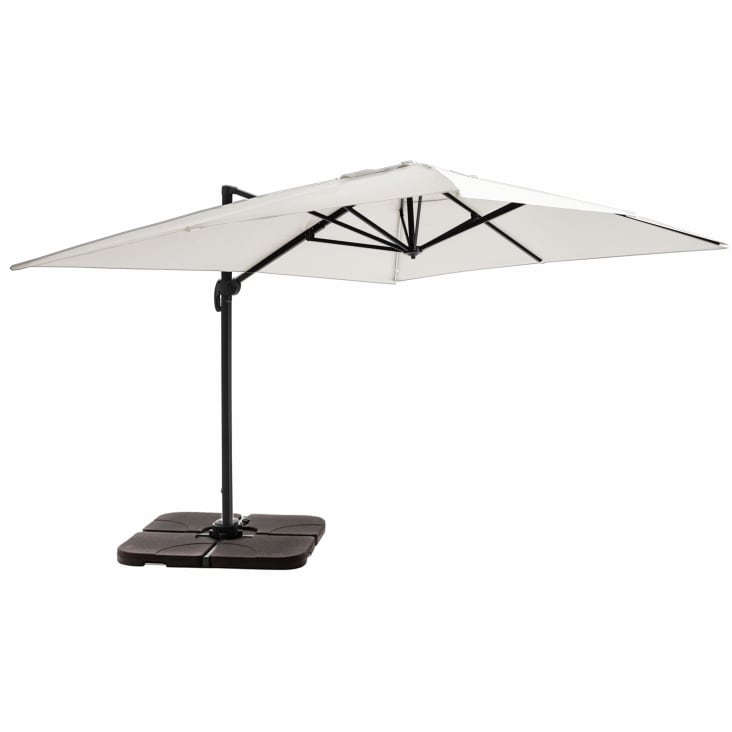 Parasol desplazado de 3x4m y 4 losas para llenar de aluminio blanco ...