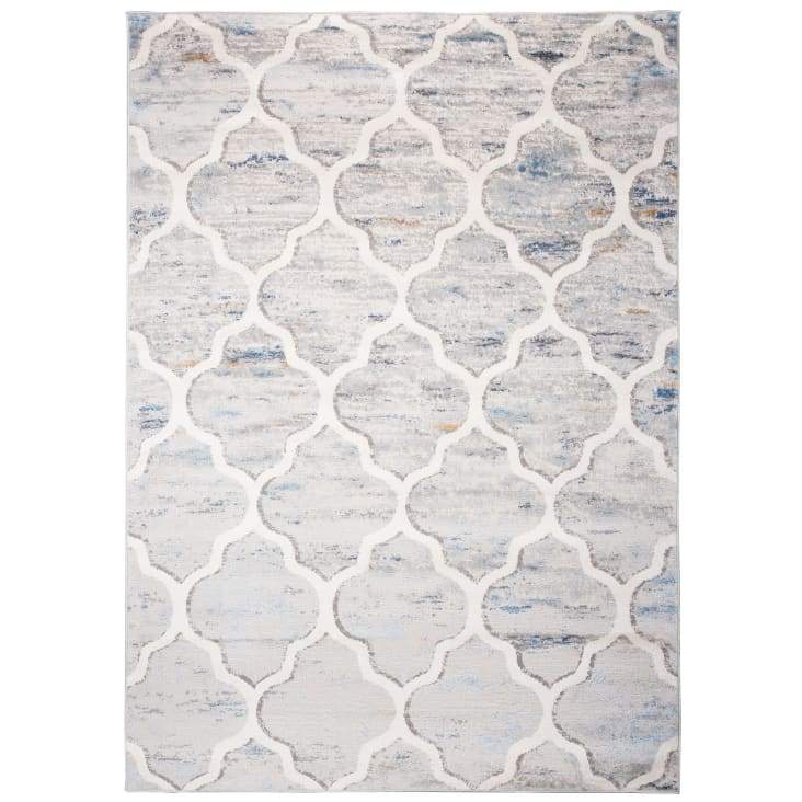 Tappeto da soggiorno grigio crema blu marrone treillis 140x200 VALLEY ...