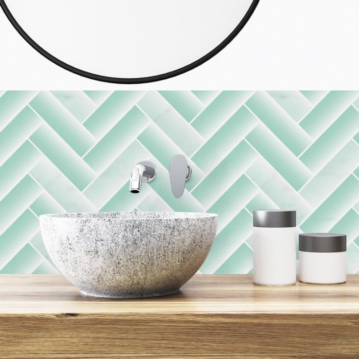 Bandeau PVC lot de 2 : L 70cmxH 30cm Vert Art Deco Scandinave Skön ...