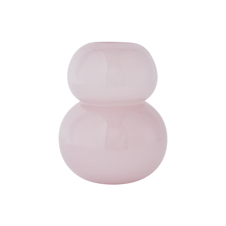 Vase rose en verre Ø19,5xH23cm LASI | Maisons du Monde