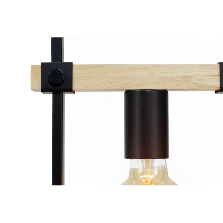 Suspension en métal noir et bois naturel FOULI | Maisons du Monde