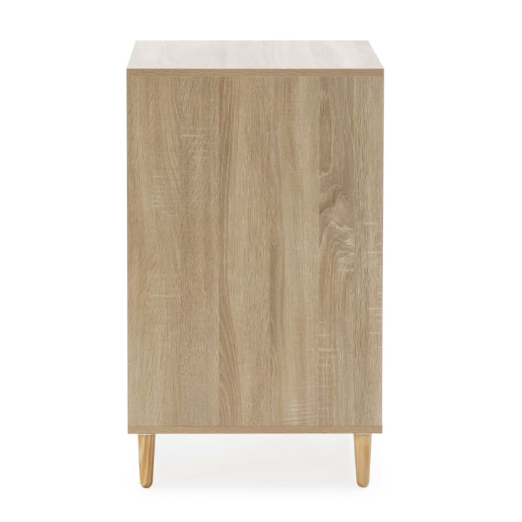 Cassettiera 4 cassetti color rovere con rattan naturale DALIA | Maisons ...