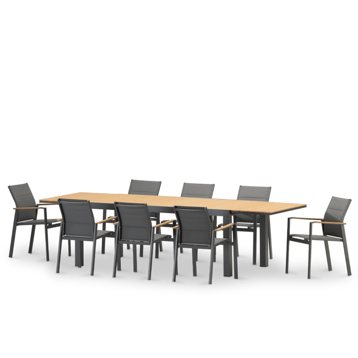 Set tavolo da giardino 300/200x100 cm e 8 sedie in alluminio Osaka | Maisons du Monde