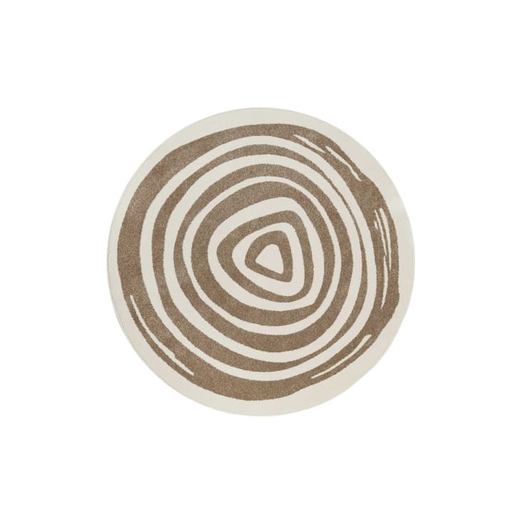 Tapis rond motif spirale beige et brun chiné 80 D Haley | Maisons du Monde