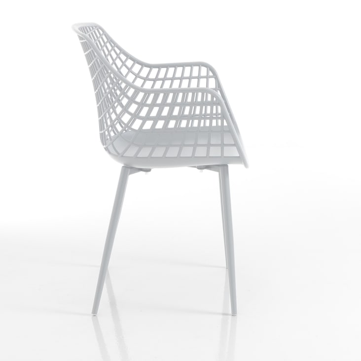 Set 4 sedie da esterno in polipropilene bianche cm. H.85 x L.57 x P.56 ...