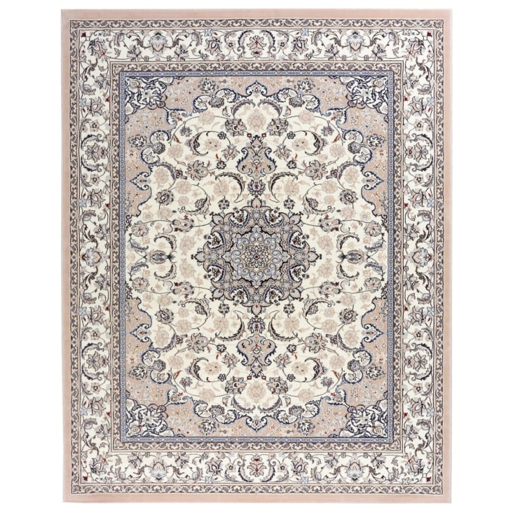 Alfombra clásica de pura lana virgen beige 170x240cm Azahar 51 ...