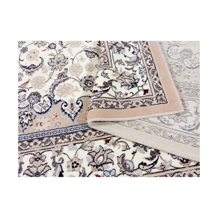 Alfombra clásica de pura lana virgen beige 170x240cm Azahar 51 ...