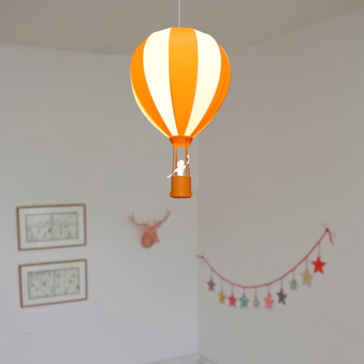 Lampada a sospensione per bambini Mongolfiera Arancia 46 cm | Maisons ...