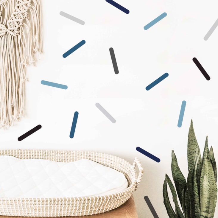 Selbstklebende Vinylaufkleber mit Konfetti-Muster, blau und grau ...