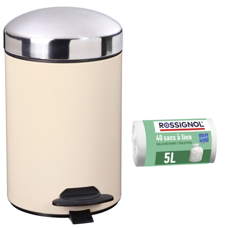Poubelle de salle de bain à pédale 3L et 40 sacs poubelle 5L BONNY | Maisons du Monde