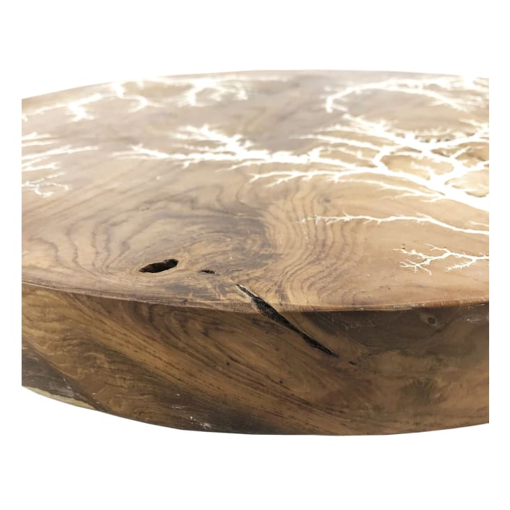 Quadro murale in legno marrone e bianco Ø 50 cm | Maisons du Monde