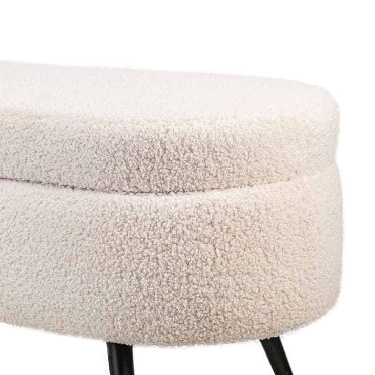 Sitzbank aus Metall und Wolle Weiß | Maisons du Monde