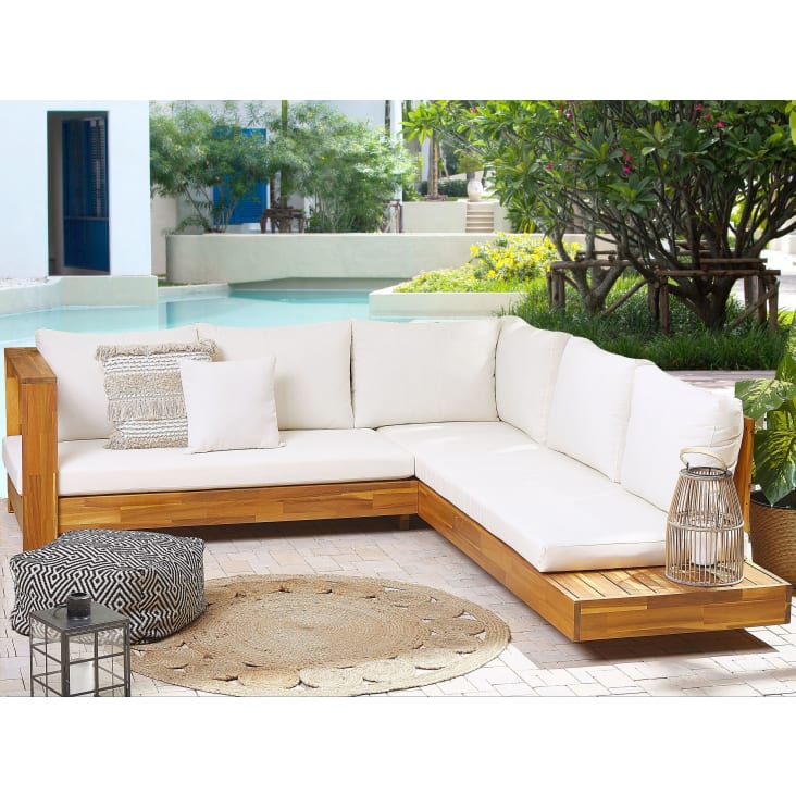 Set de salon 5 personnes en bois d'acacia certifié fsc® bois clair ...