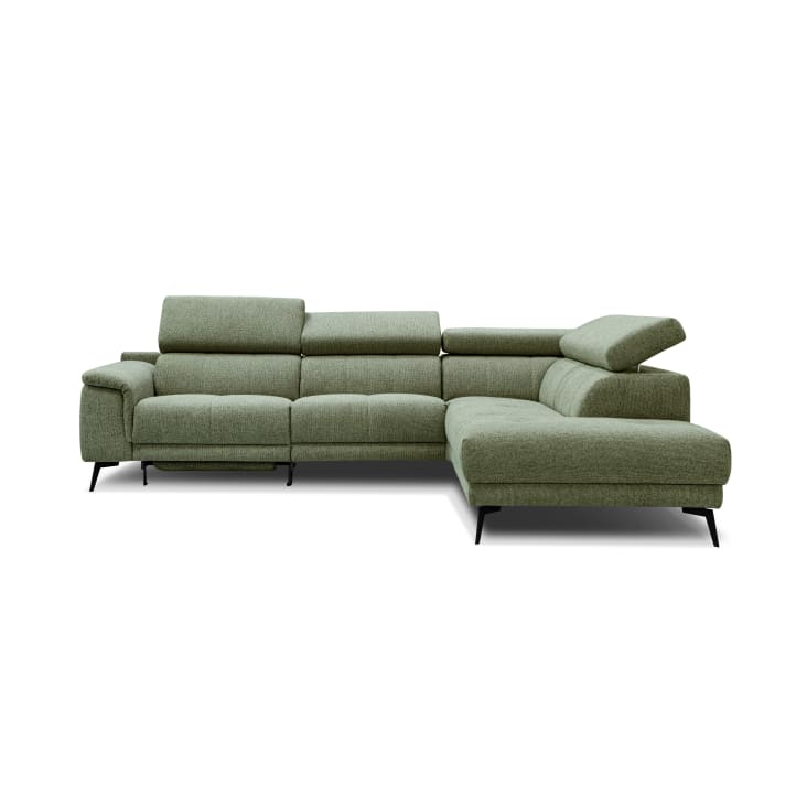 5-Sitzer Ecksofa mit Relaxfunktion in Stoff, olive Fiero | Maisons du Monde