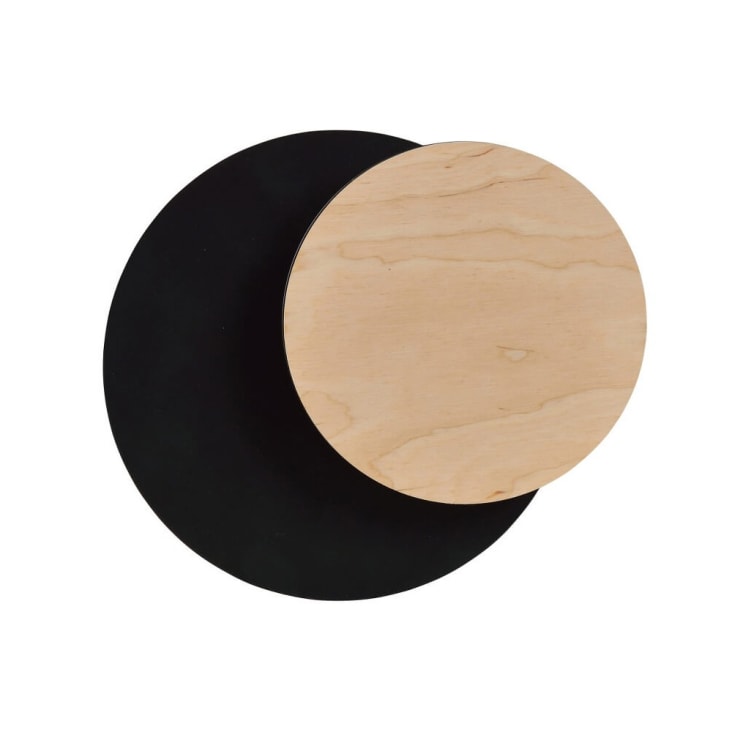 Applique nordique avec 2 pièces circulaires noires et bois AURA ...