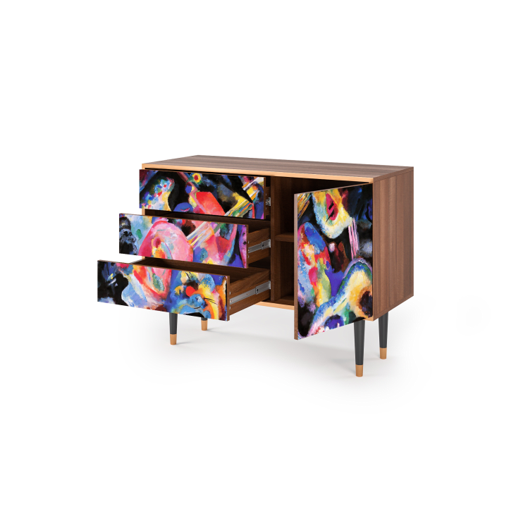 Sideboard bunt mit 3 Schubladen und 1 Tür L 115 cm KANDINSKY | Maisons ...