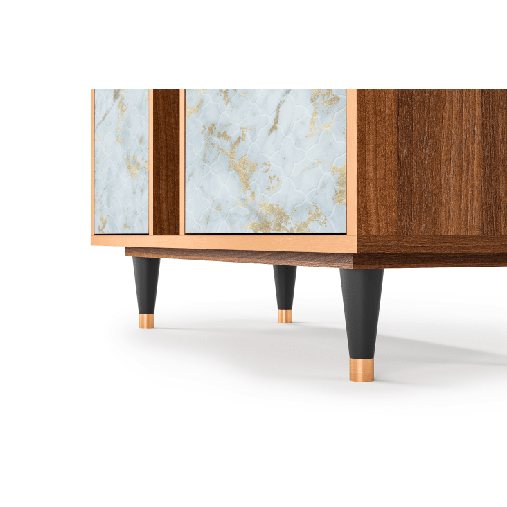 Aparador blanco claro 3 puertas L 94 cm GOLDEN WAVES | Maisons du Monde