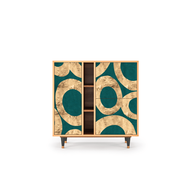 Sideboard blau-grün mit 3 Türen L 94 cm ZIRCON SPHERE | Maisons du Monde