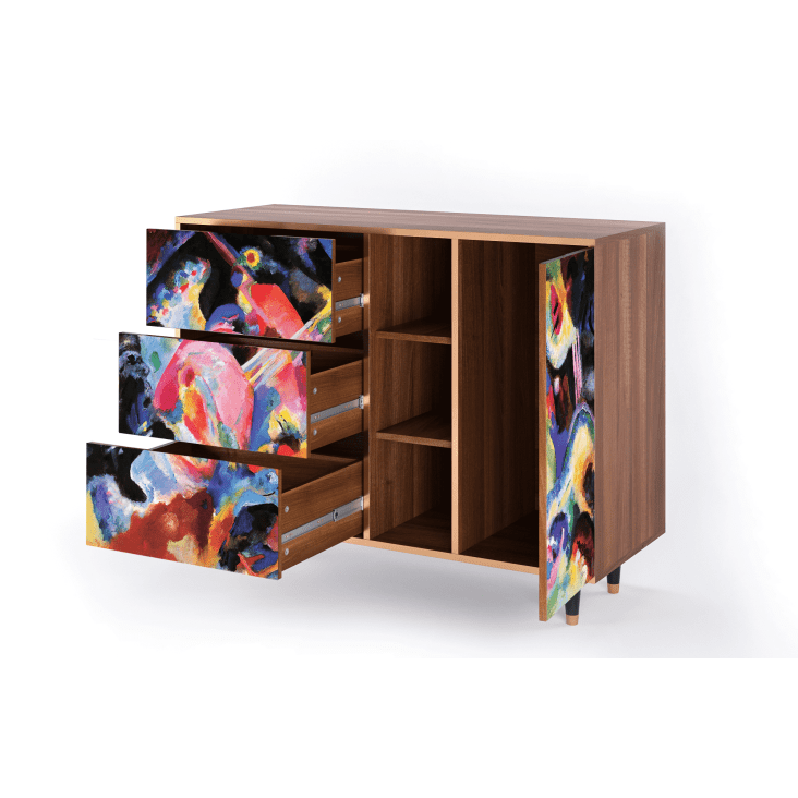Sideboard bunt mit 3 Schubladen und 1 Tür L 125 cm KANDINSKY | Maisons ...