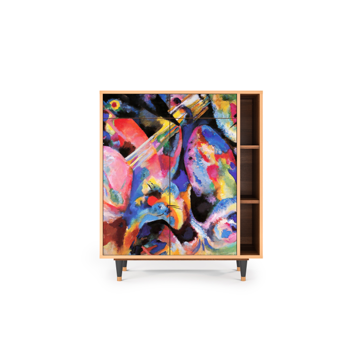 Sideboard bunt mit 2 Schubladen und 2 Türen L 94 cm KANDINSKY | Maisons ...