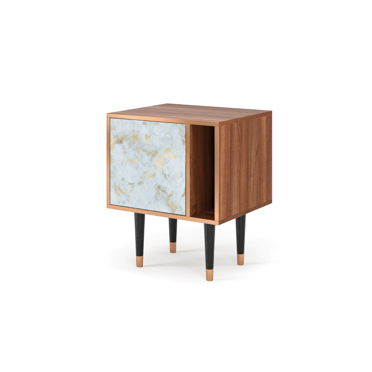 Nachttisch klares weiß mit 1 Tür L 58 cm GOLDEN WAVES | Maisons du Monde