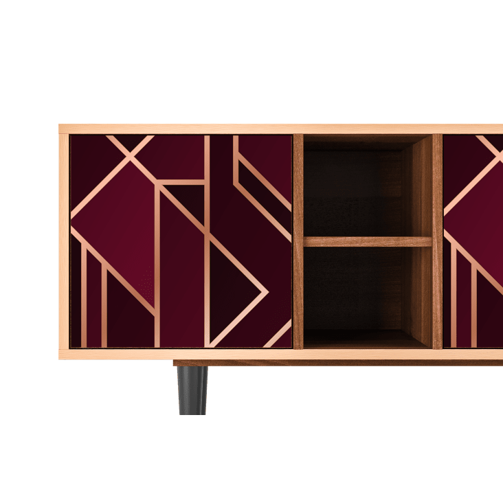 Meuble TV bordeaux 3 tiroirs L 150 cm BURGUNDY JEWELERY | Maisons du Monde