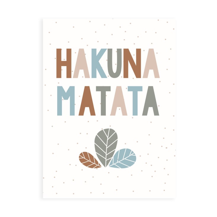 Poster per bambini Hakuna matata beige 21x30cm JUNGLE | Maisons du Monde