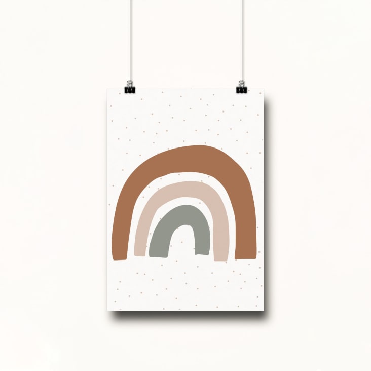 Poster per bambini giungla arcobaleno marrone 21x30cm JUNGLE | Maisons ...