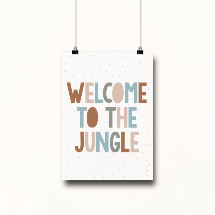 Poster per bambini Welcome to the jungle multicolore 30x40cm JUNGLE ...