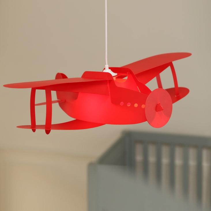 Lámpara de techo infantil Avión Rojo 50 cm | Maisons du Monde
