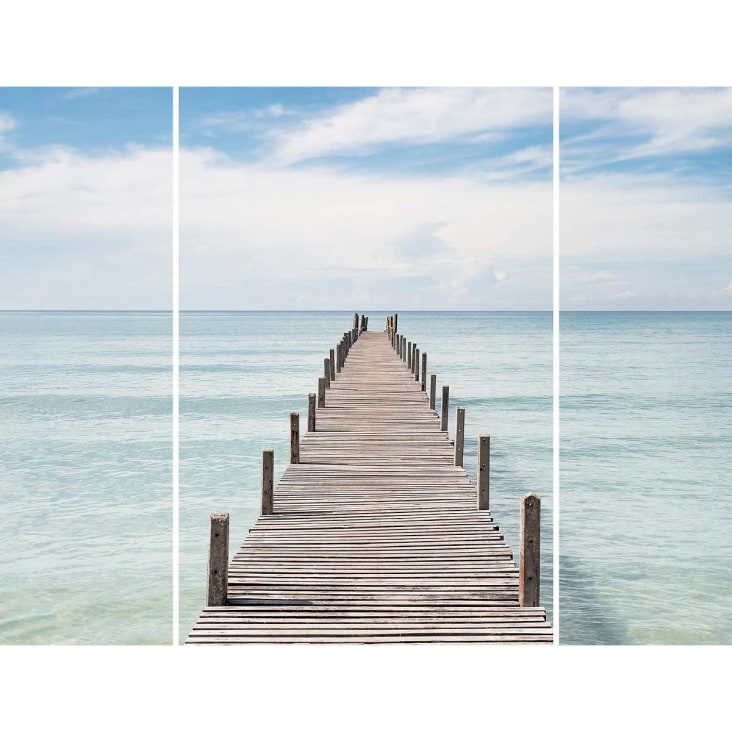 Triptyque sur toile bridge over the sea 125x97 cm Plage | Maisons du Monde