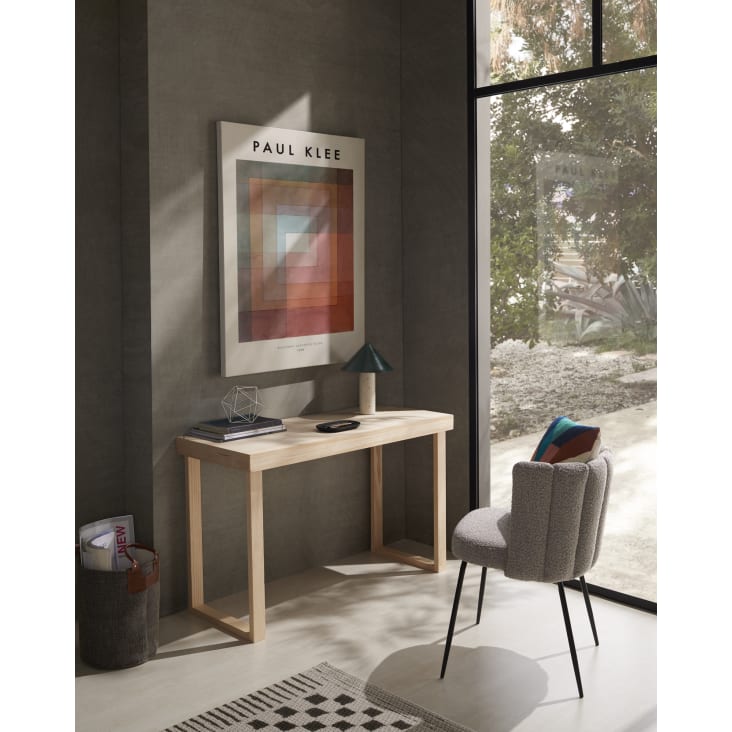 Escritorio de madera maciza natural, color negro y encerado BERLÍN ...