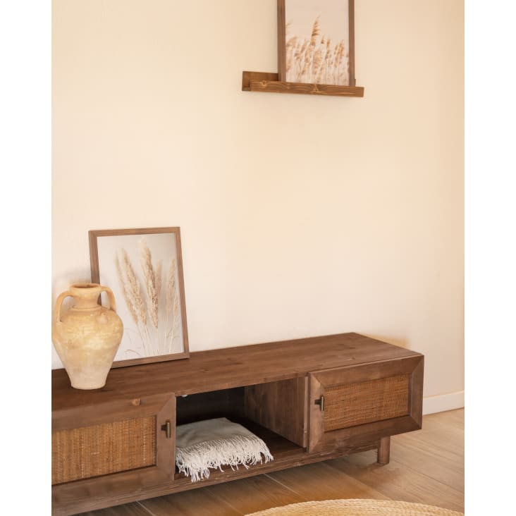 Estante de madera maciza flotante tono nogal 100x7cm Duc | Maisons du Monde