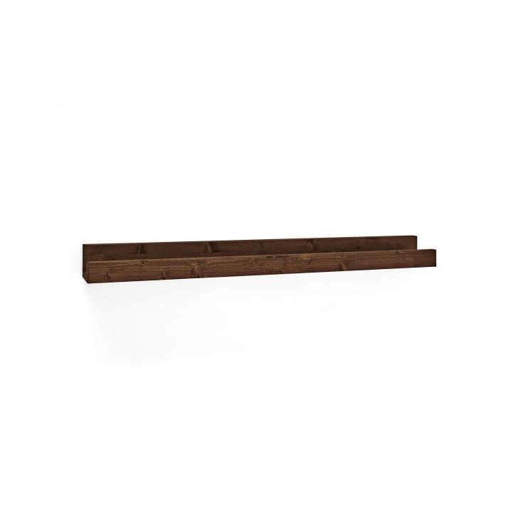 Pack 2 estantes de madera maciza flotante tono nogal 50x7cm Duc ...