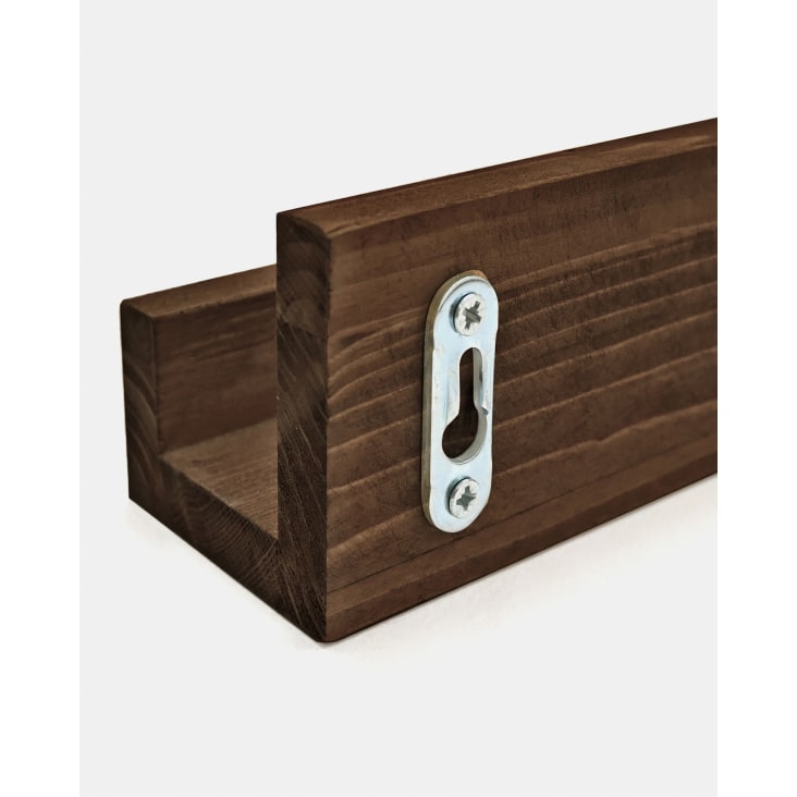Pack 2 estantes de madera maciza flotante tono nogal 50x7cm Duc ...