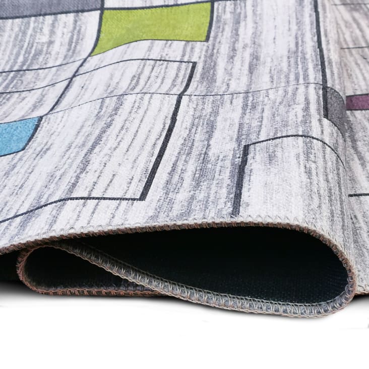 Alfombra estampado de líneas y rectángulos en colores grises 160x230 ...