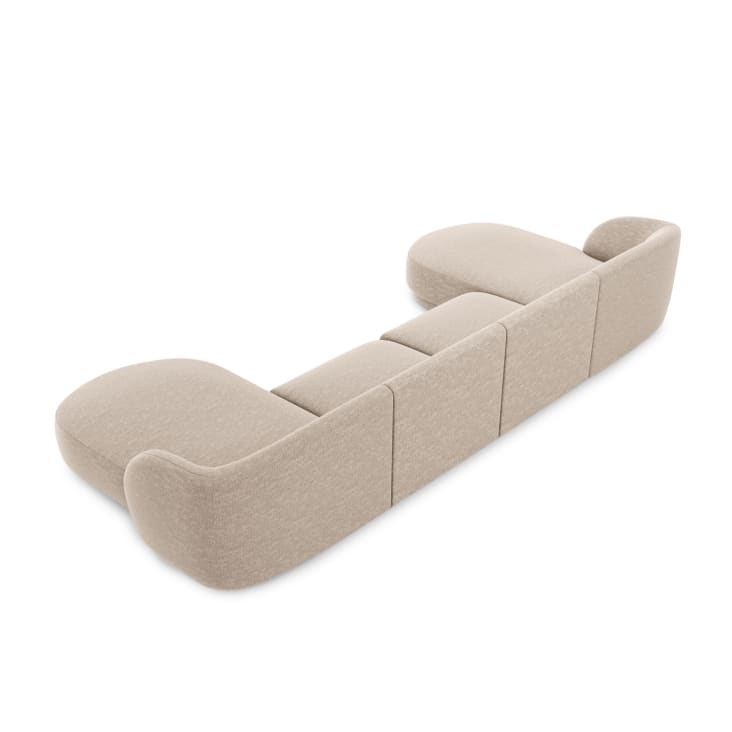 5-Sitzer Panorama-Sofa aus Chenille-Stoff, beige Miley | Maisons du Monde