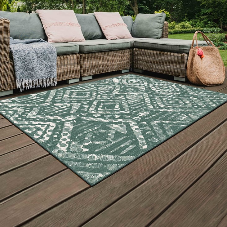 Tapis d'extérieur en polypropylène 120 x 170 cm vert Kano | Maisons du ...