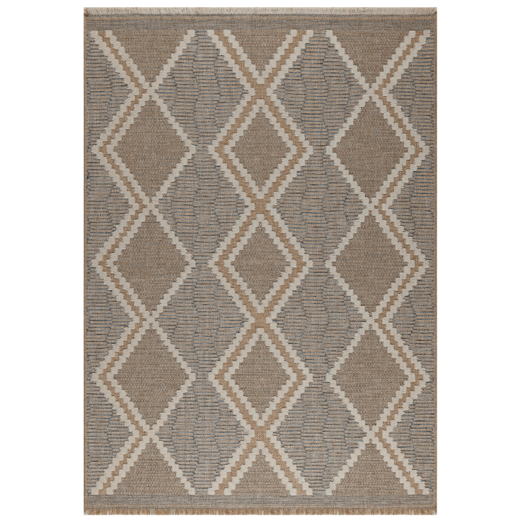 Tappeto Esterno e Interno effetto juta scandinava blu - 120x170 TULUM ...