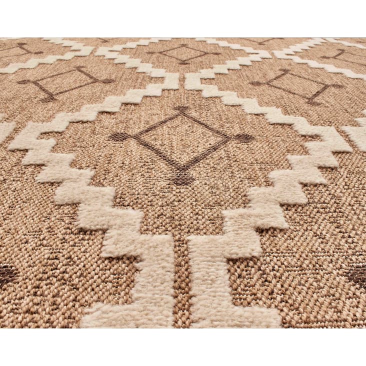 Innen und Außenteppich mit brauner geometrischer Jute-Optik – 60x90 TULUM | Maisons du Monde