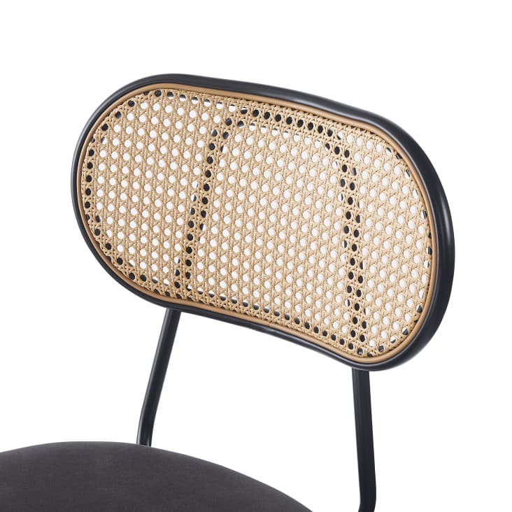 Barhocker (2er Set) aus Metall und Rattan Schwarz | Maisons du Monde