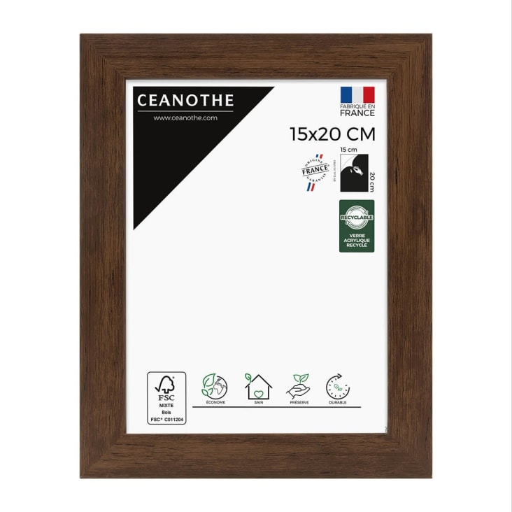 Cadre photo design ébène bois foncé 15x20 cm bois reconstitué fsc ETERNEL | Maisons du Monde