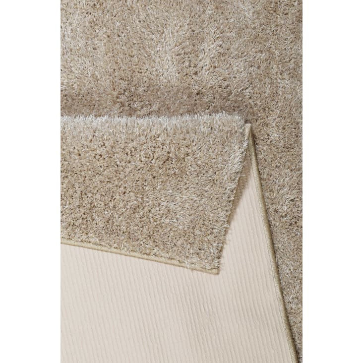 Moderner Hochflor Teppich beige sand, Wohn-, Schlafzimmer 120x170 # ...