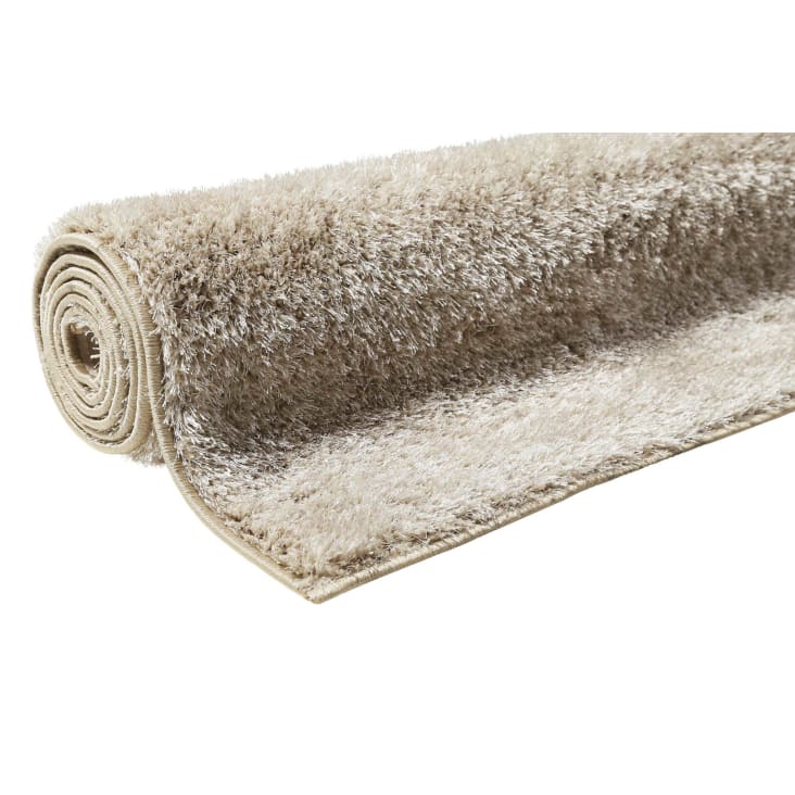 Moderner Hochflor Teppich beige sand, Wohn-, Schlafzimmer 120x170 # ...