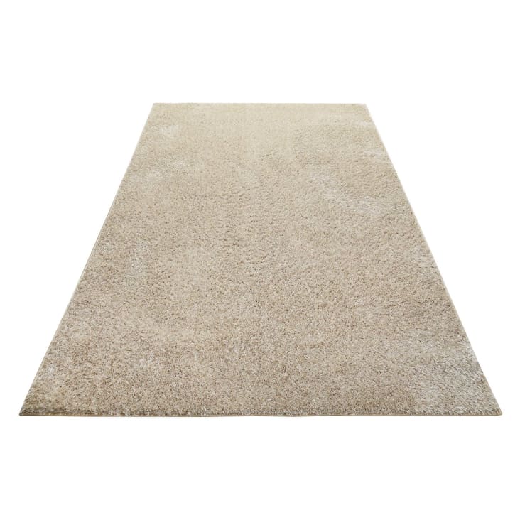 Moderner Hochflor Teppich beige sand, Wohn-, Schlafzimmer 120x170 # ...