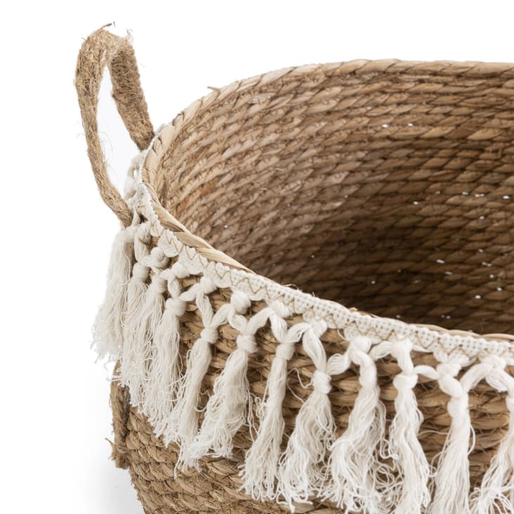 Set de 3 paniers fibre naturelle, blanc/naturel JULA | Maisons du Monde
