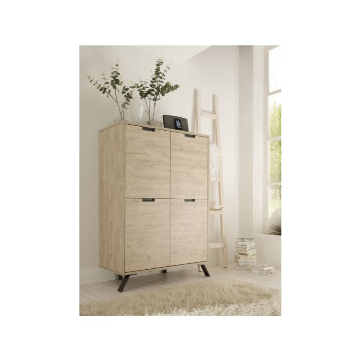 Buffet alto 4 porte L106 cm - Palma - Effetto Legno chiaro CAMASTRA ...