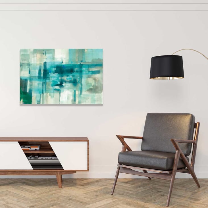 Cuadro abstracto líquido azul impresión sobre lienzo 60x40cm | Maisons ...