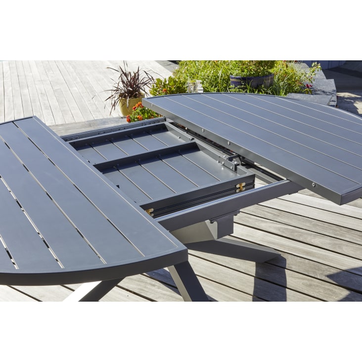Ensemble repas 6 places en aluminium avec rallonge papillon Pelosa ...